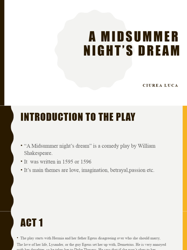A Midsummer Night's Dream | PDF | A Midsummer Night's Dream ...