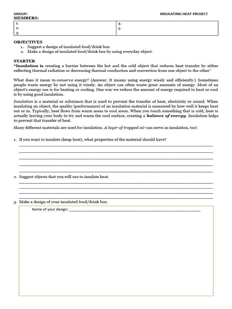 Insulating Heat Project | PDF | Thermal Insulation | Heat Transfer