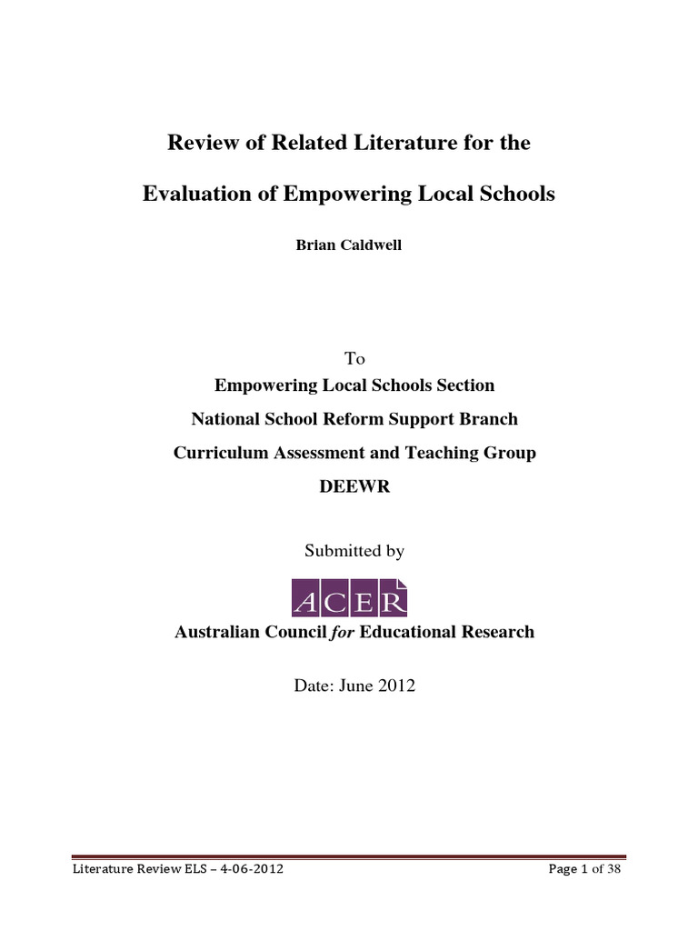 Review Related Literature Empowering Local Schools | PDF | Empowerment ...