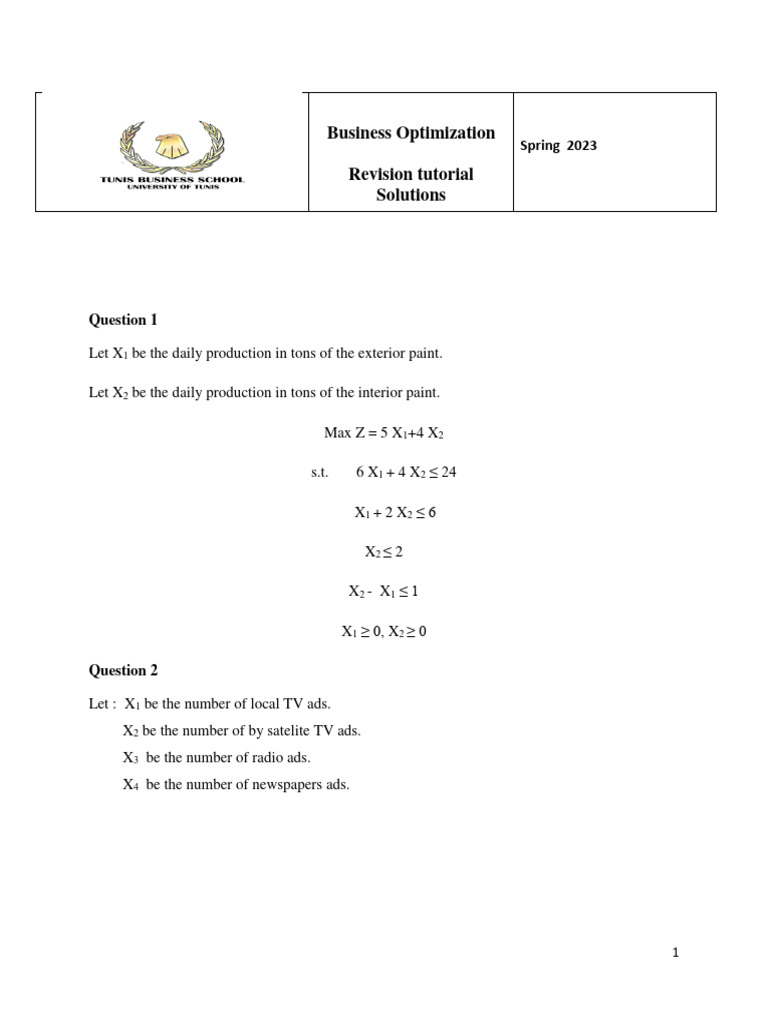 Serie Revision Solutions | PDF | Mathematical Optimization | Applied Mathematics