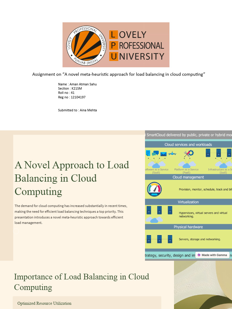 A Novel Approach To Load Balancing in Cloud Computing | PDF | Metaheuristic | Cloud Computing