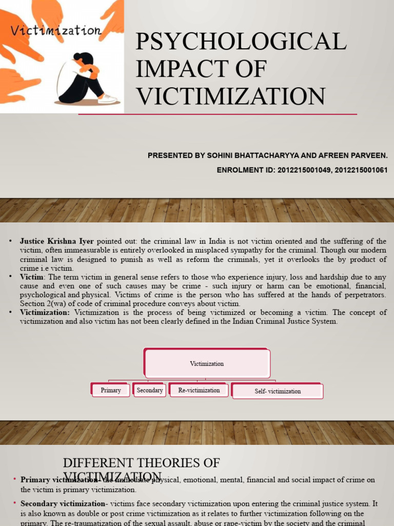 Psychological Impact of Victimization | PDF | Crimes | Crime & Violence