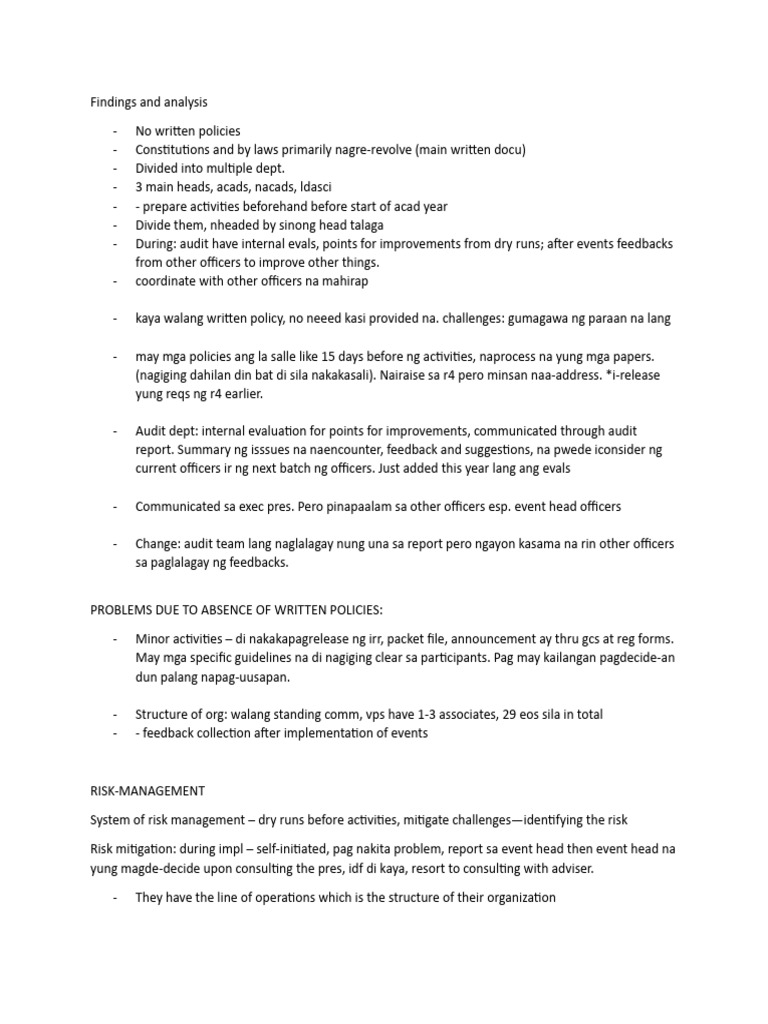 Findings and analysis | PDF | Risk | Business