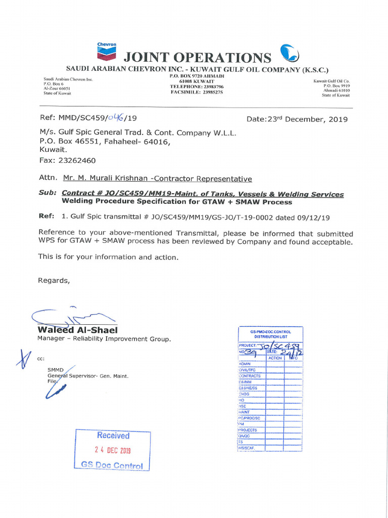 002 Wps for Cs Gtaw+Smaw | PDF