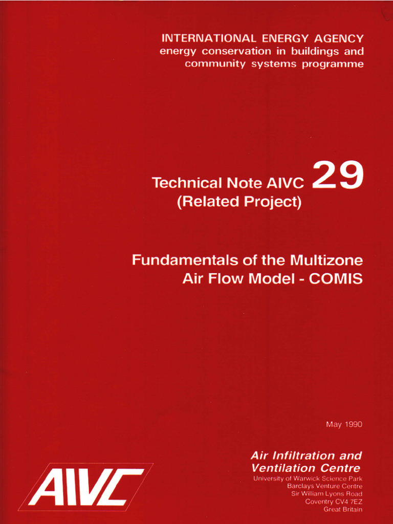 Fundamentals of The Multizone Air Flow Model - COMIS | PDF | Pressure | Energy Conservation
