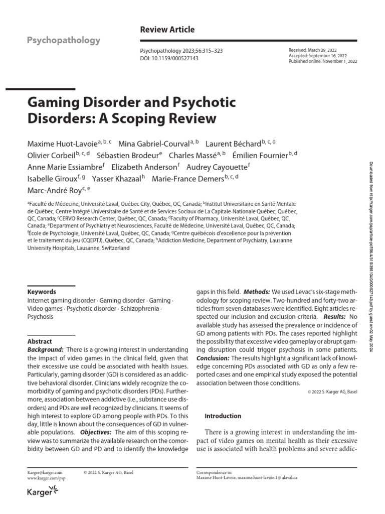 gaming disorder | PDF | Psychosis | Mental Disorder
