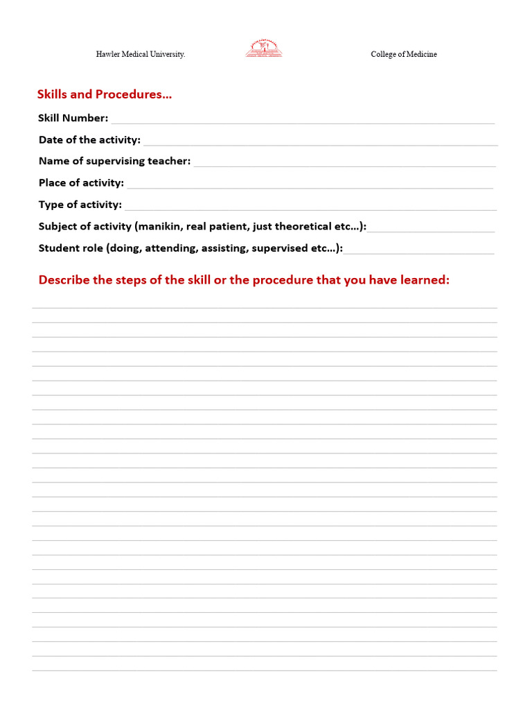 Stage 3 - GUE Logbook Skills Template (7 Copies) | PDF | Health Care ...