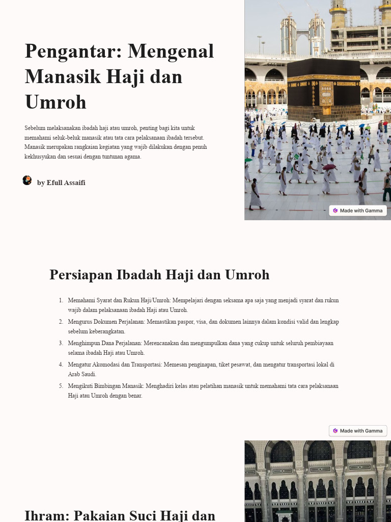 Panduan Manasik Haji dan Umroh Lengkap | PDF