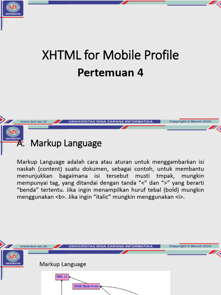 XHTML For Mobile Profile: Pertemuan 4 | PDF
