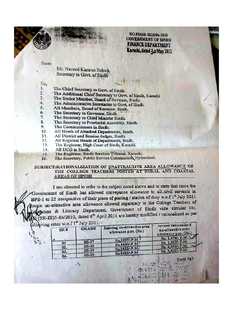 Unattractive Area Allowance Notification | PDF