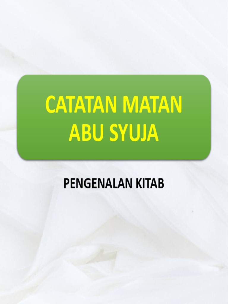 Matan Abu Syuja - 000 Pengenalan Kitab | PDF