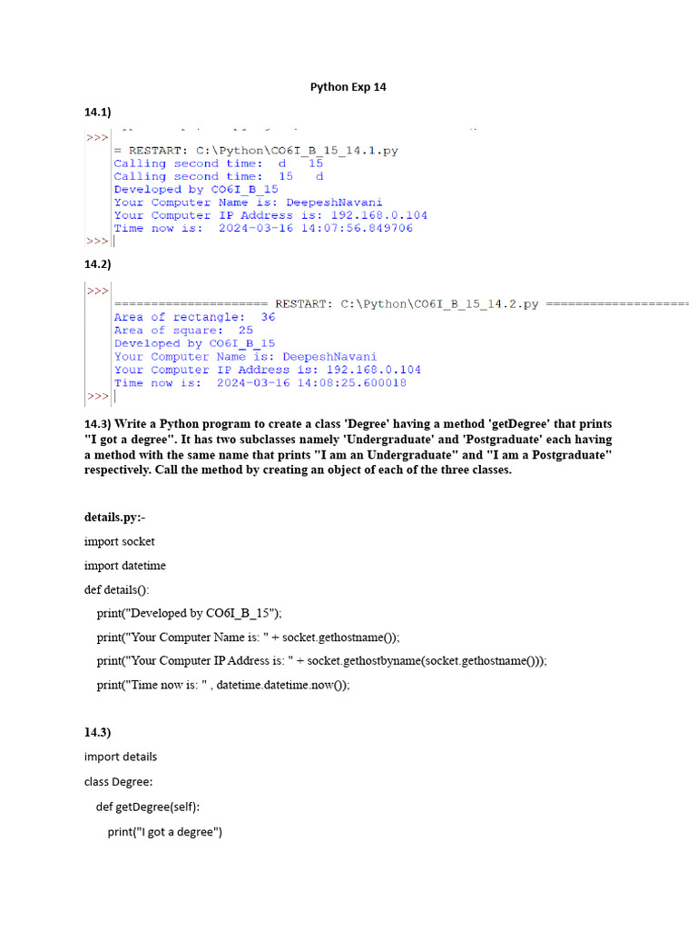 Python Exp14,15,16 | PDF
