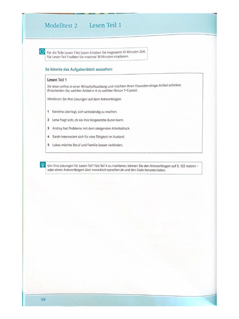 02.modeltest 02 - Klett | PDF
