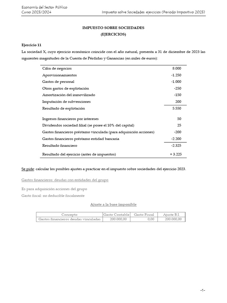 IS Ejercicios Solucion 11 18 | PDF | Impuesto corporativo | Doble imposición