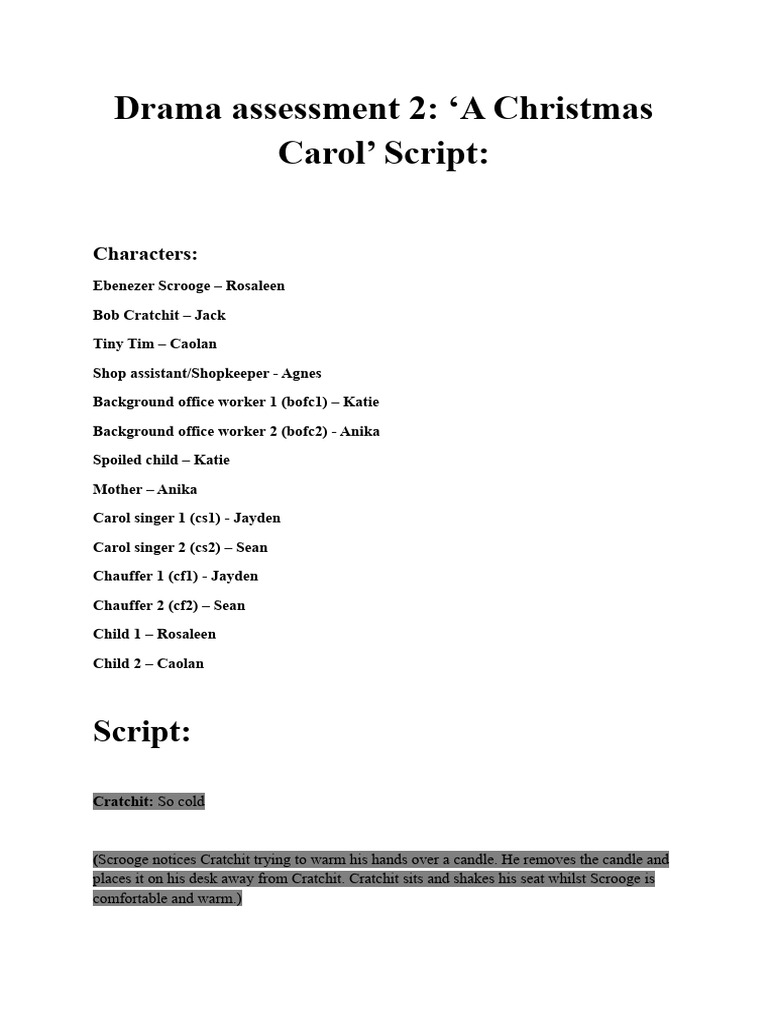 Drama Assesment 2 | PDF | Ebenezer Scrooge