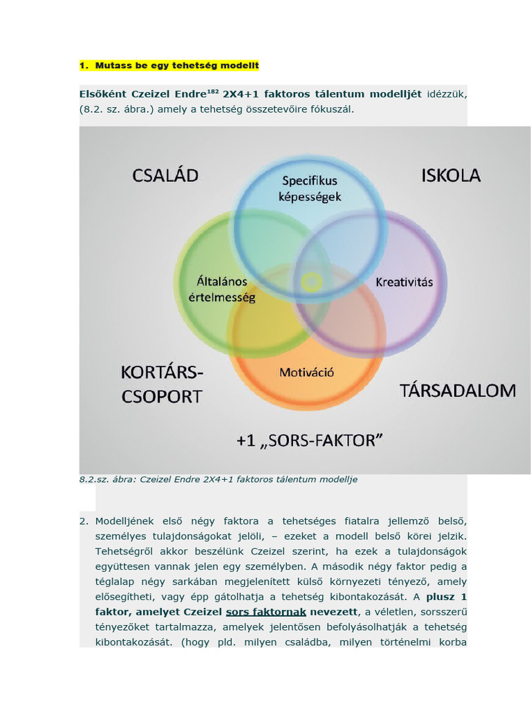 6 Vizsgakérdés Mutass Be Egy Tehetség Modellt | PDF