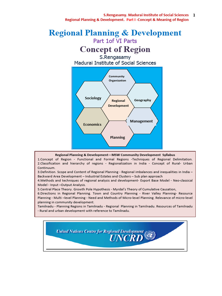 Regional Planning Concepts and Definitions | PDF | Agriculture | Social ...