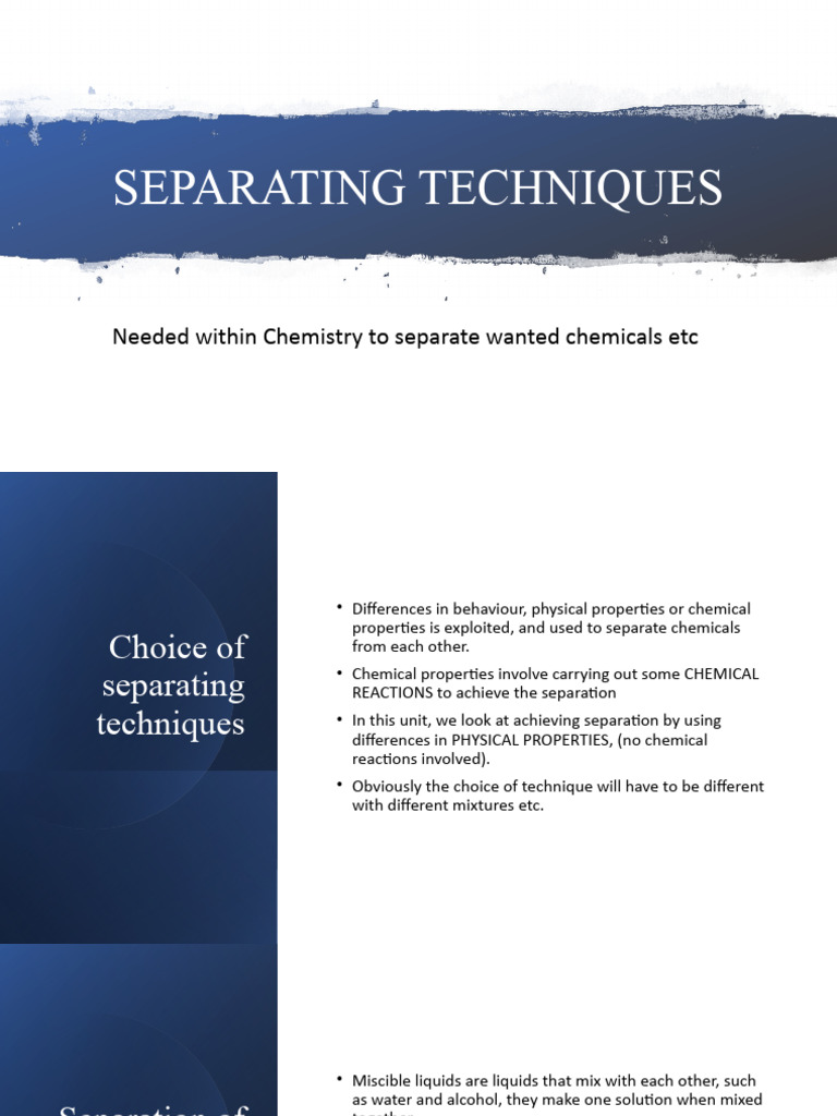C. Unit 2 Separating Techniques Powerpoint | Download Free PDF ...
