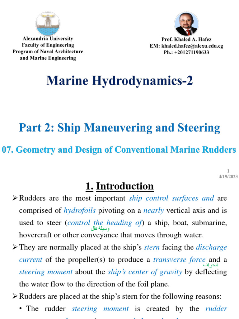 02-07-Geometry and Design of Conventional Marine Rudders | PDF | Ships | Lift (Force)