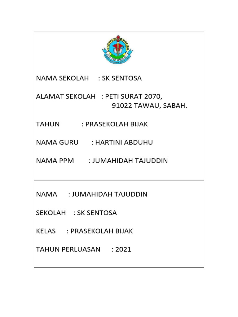 Profil Prasekolah Bijak SK Sentosa | PDF