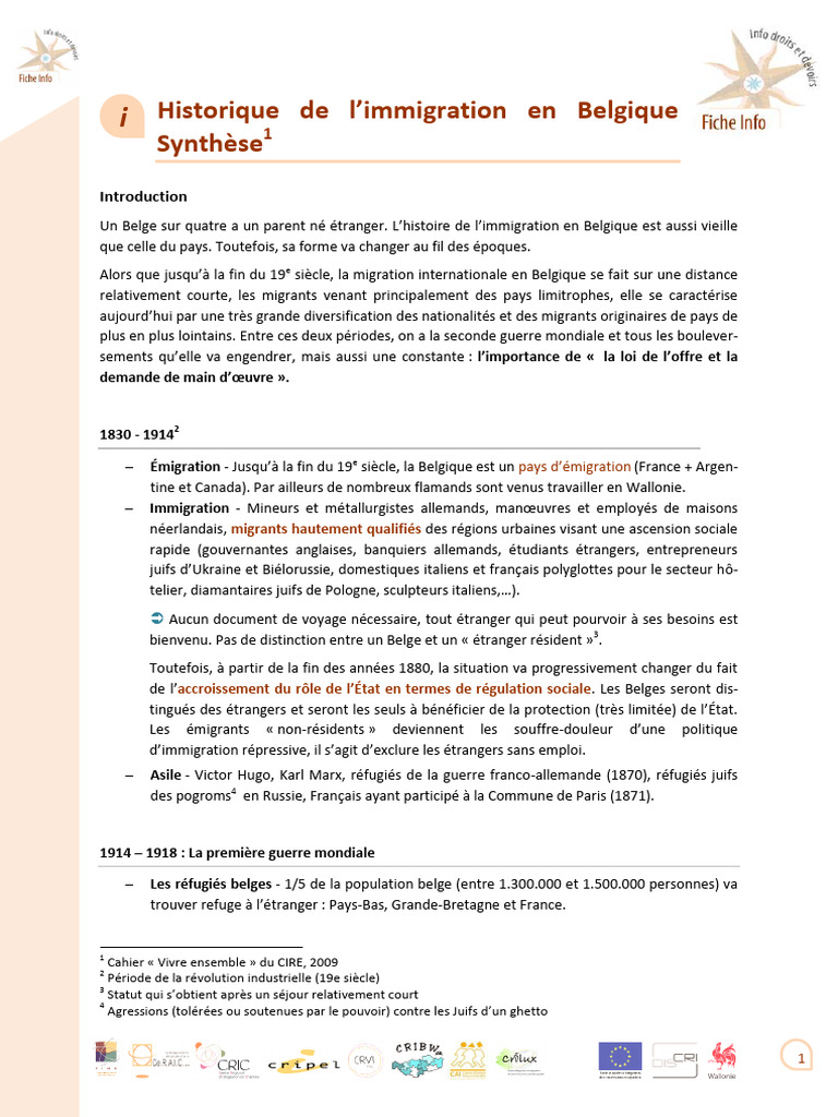 Migration Belgique | PDF | Immigration | Migration humaine
