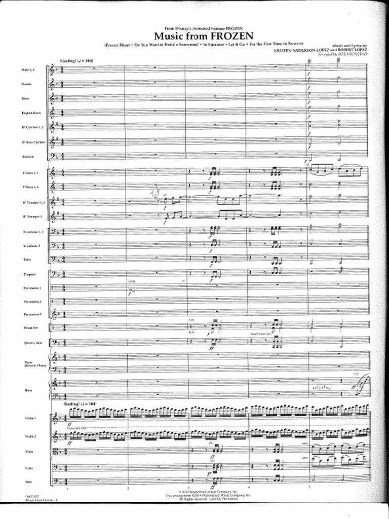 Music+From+Frozen+ +score | PDF