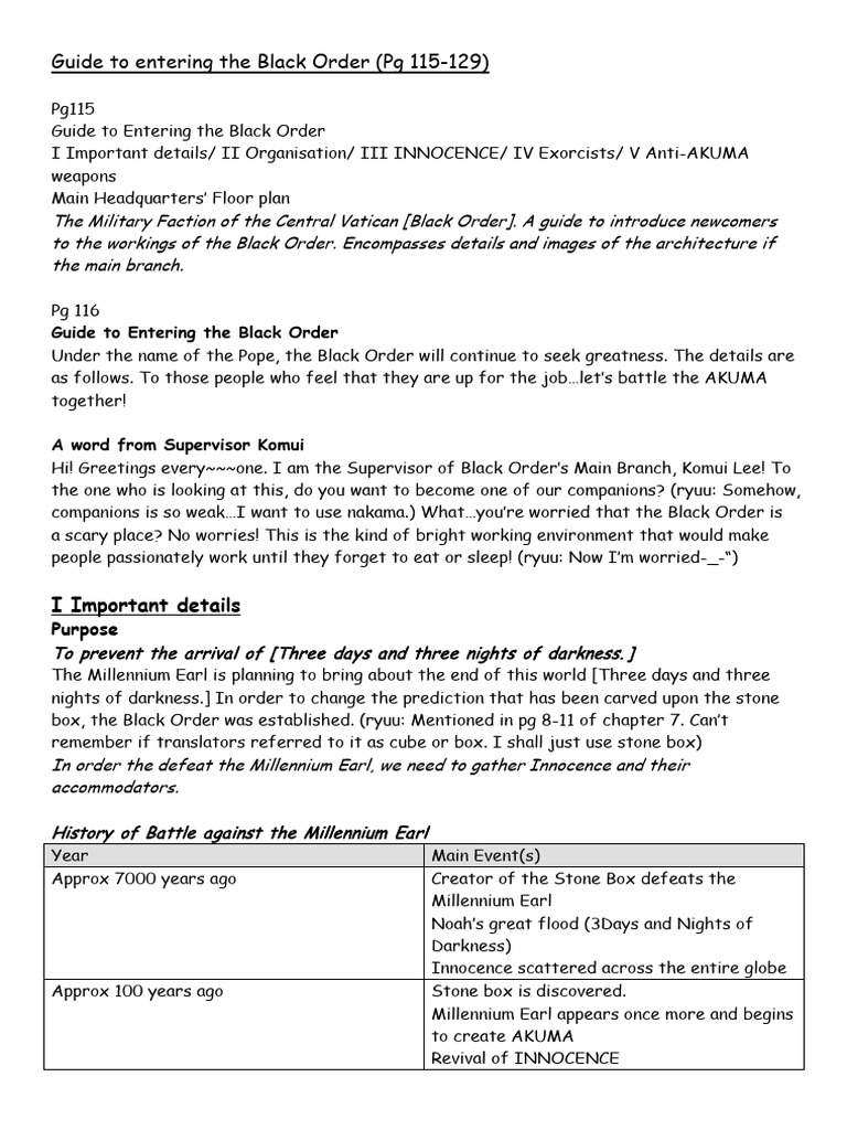4) Guide To Entering The Black Order | PDF