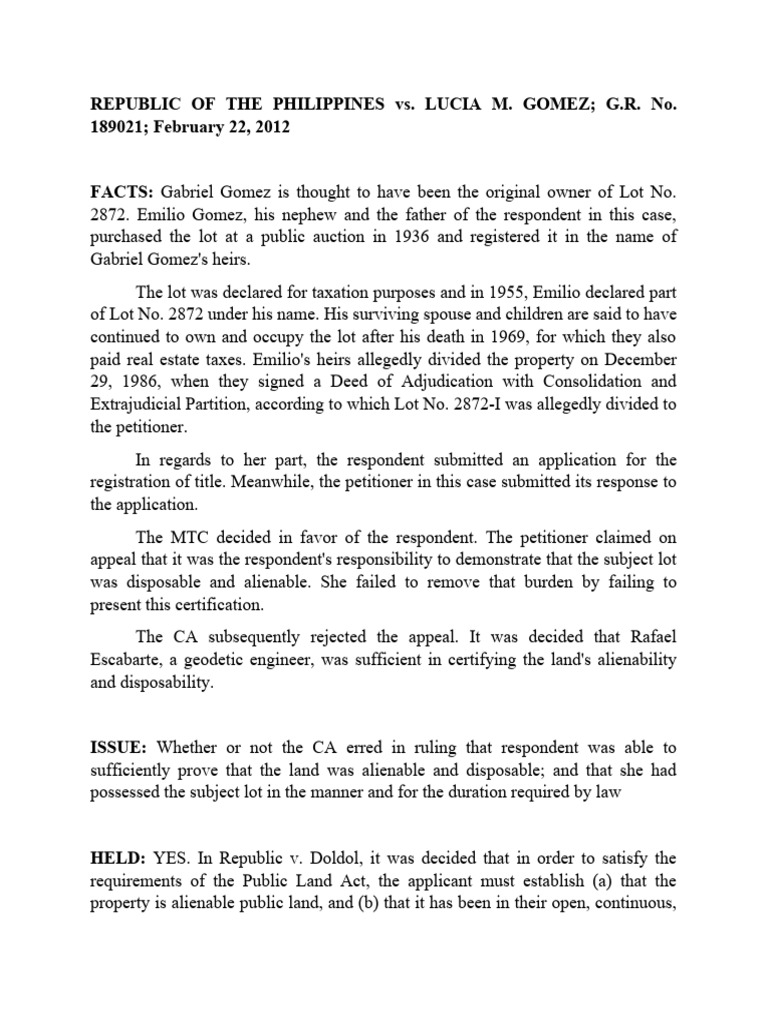 Atienza, Adrian Gabriel S. - Case Digests | PDF | Lease | Deed