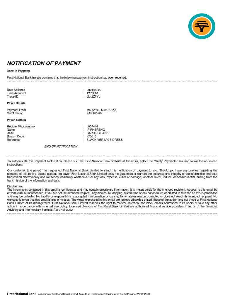 Payment Notification | PDF | Payments | Cyberspace