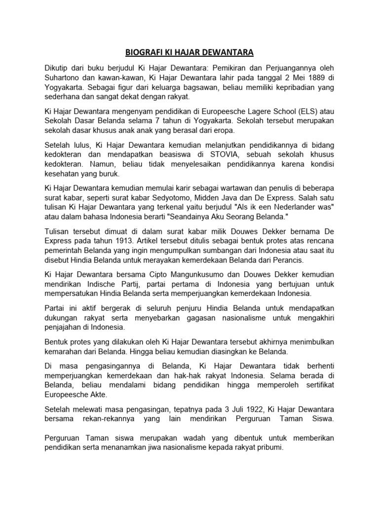 Biografi Ki Hajar Dewantara | PDF
