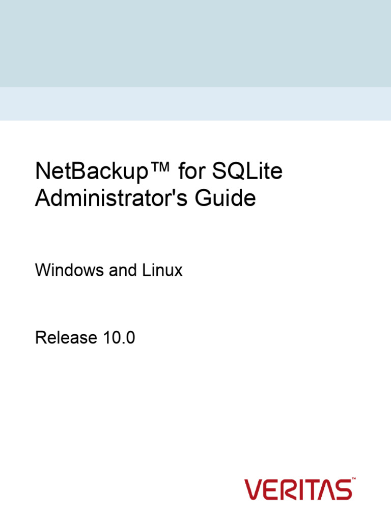 NetBackup10 AdminGuide SQLite | PDF | Backup | Command Line Interface