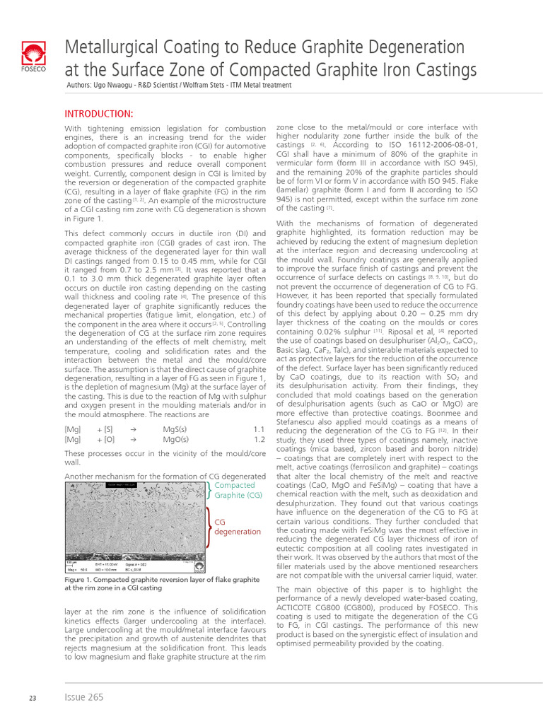 Mitigating Graphite Degeneration in CGI | PDF | Graphite | Magnesium