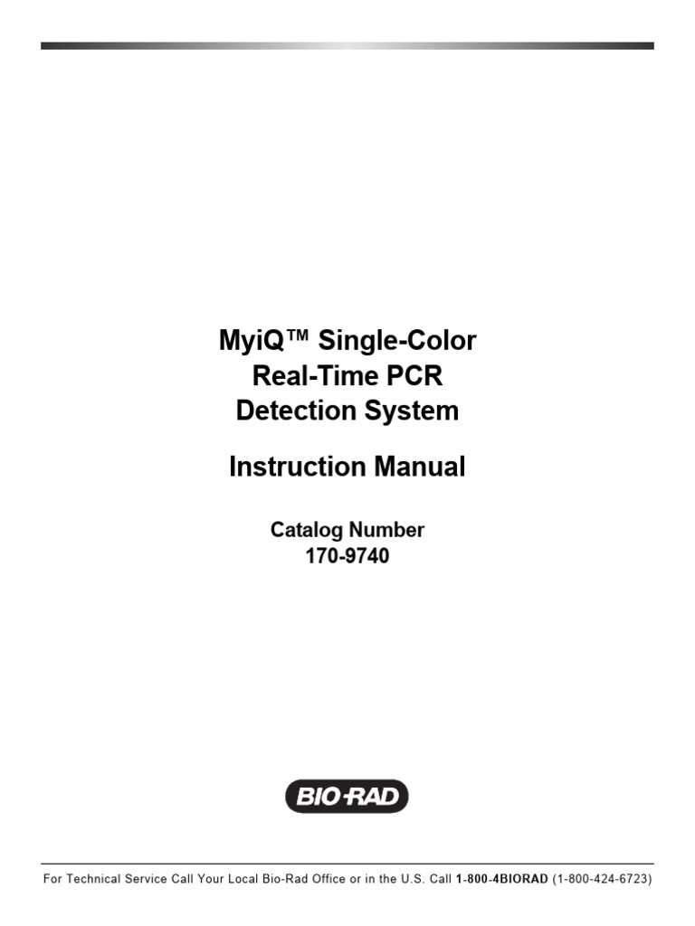 MyIq Biorad Manual IQ1 | PDF | Polymerase Chain Reaction | Experiment