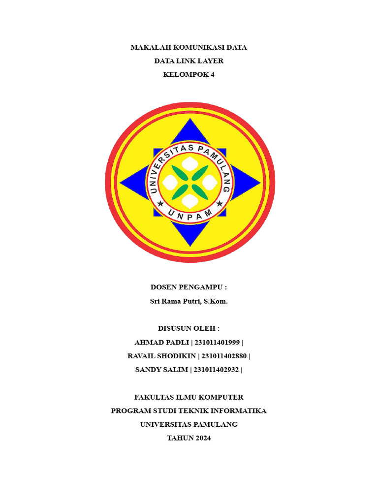 Makalah Komunikasi Data Data Link Layer Kelompok 4 Pdf