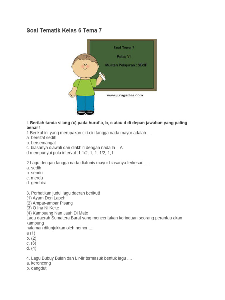 Soal SBDP Tema 7 | PDF