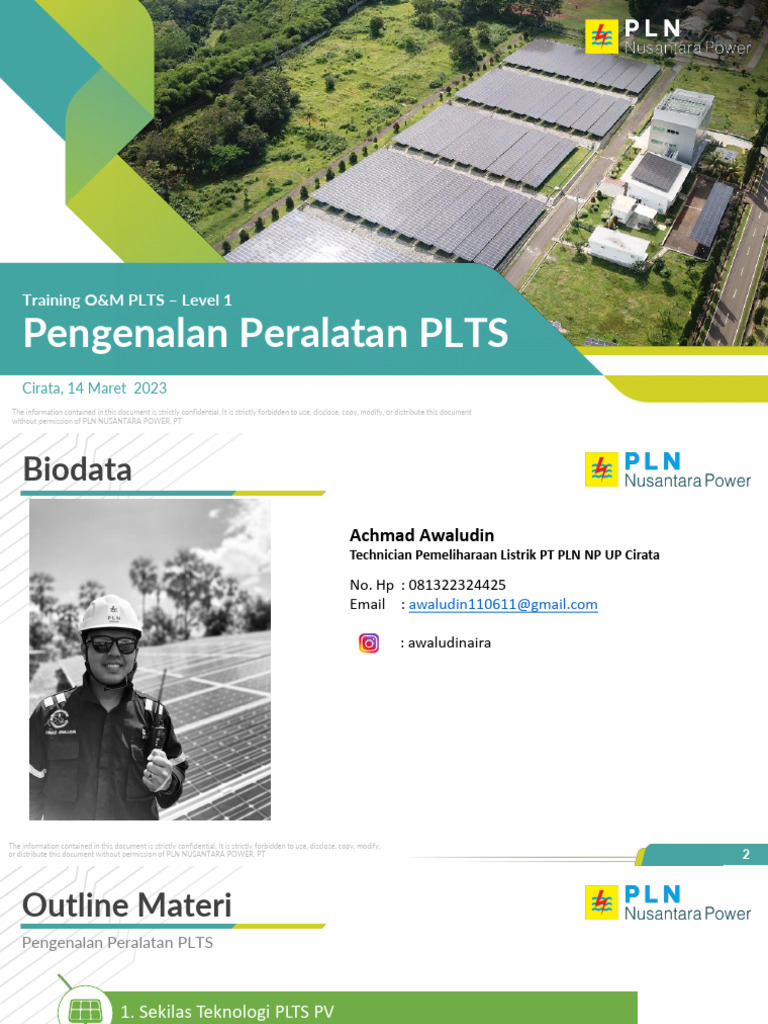 MATERI - PENGENALAN PERALATAN PLTS PV - 14 Maret 2023 | PDF | Solar ...