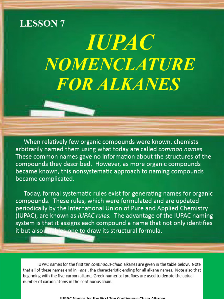 IUPAC Naming for Alkanes and Halogenated Compounds | PDF | Alkane ...