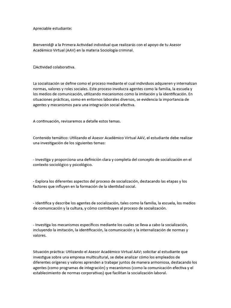 Apreciable Estudiante | PDF | Socialización | Evaluación