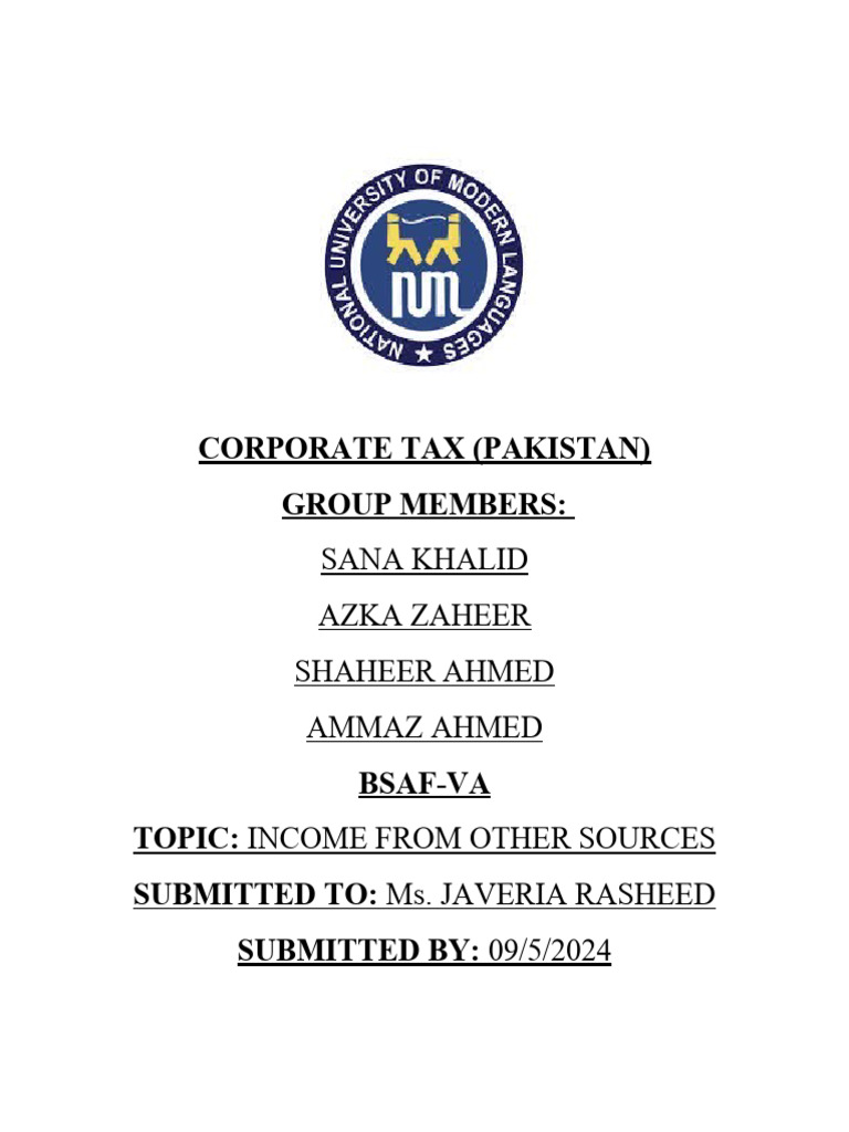 Corporate Tax Report | PDF | Income Tax | Tax Deduction
