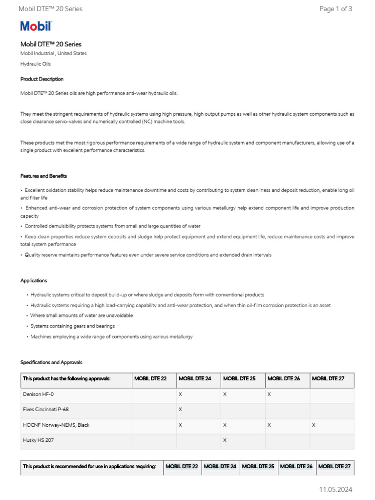 GL XX Mobil DTE 20 Series | PDF | Exxon Mobil | Secondary Sector Of The ...