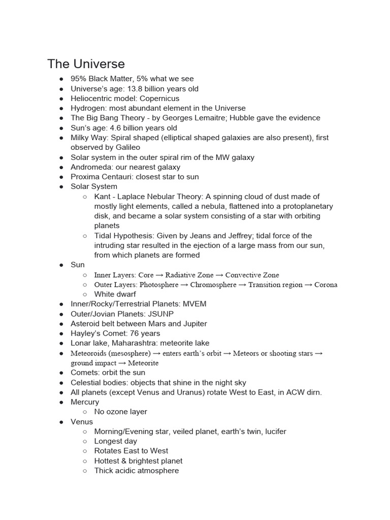 Lecture Notes On Geography | PDF | Planets | Sun