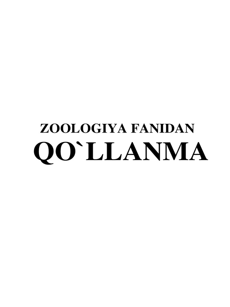 Zoologiya Qo'Llanma | PDF