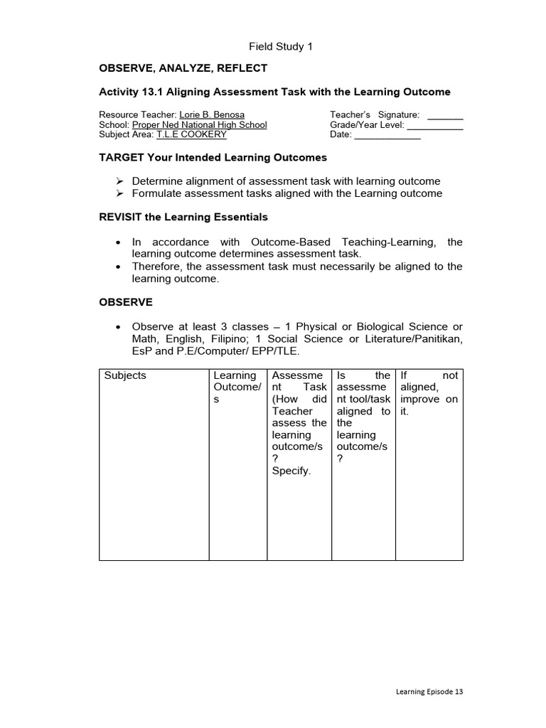JB Learning Episode 13 | Download Free PDF | Educational Assessment | Rubric (Academic)