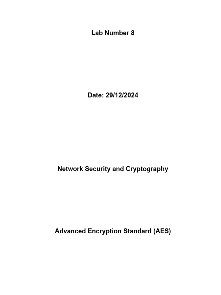 Lab Number 8 | PDF | Cryptography | Encryption
