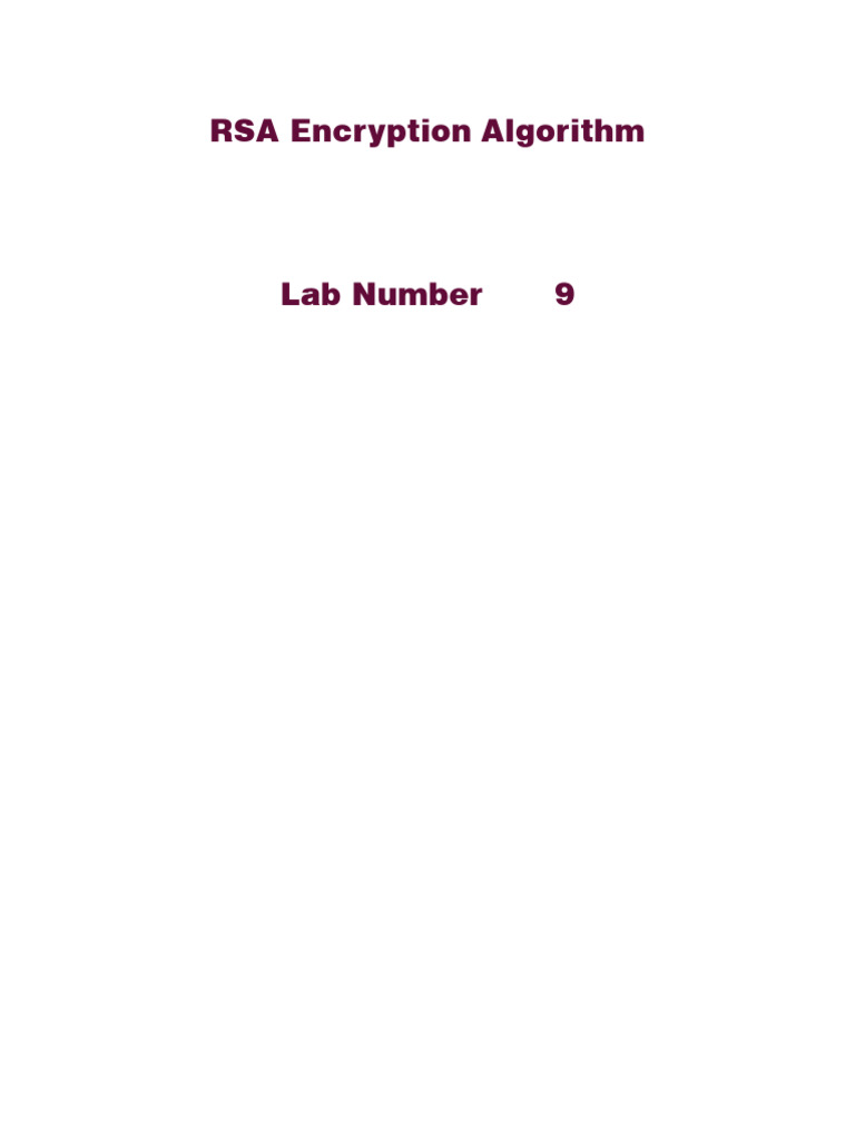Lab Number 9 | PDF | Public Key Cryptography | Key (Cryptography)