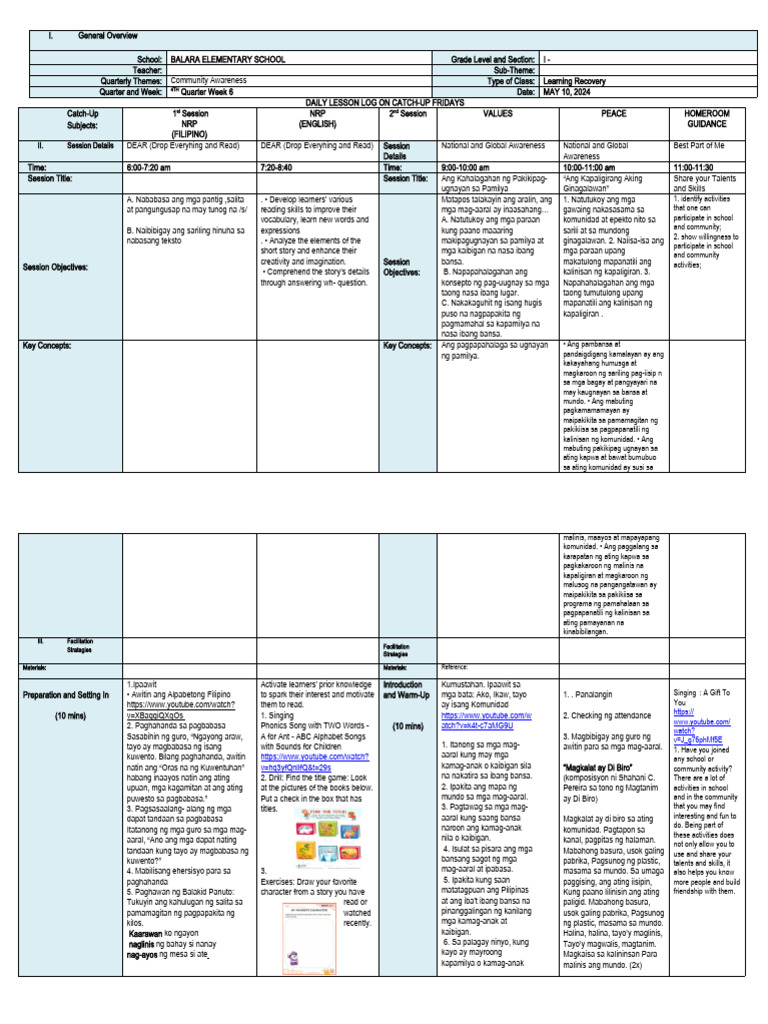 Q4 Week 6 CATCH UP FRIDAY DLL RECOVERY MAY 10 2024 | PDF