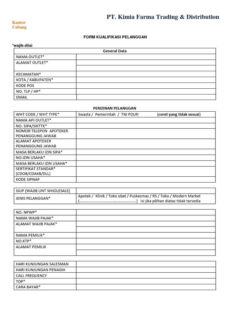 Form Rekualifikasi Pelanggan KFTD Batam - 2023 | PDF | Bisnis | Griya ...