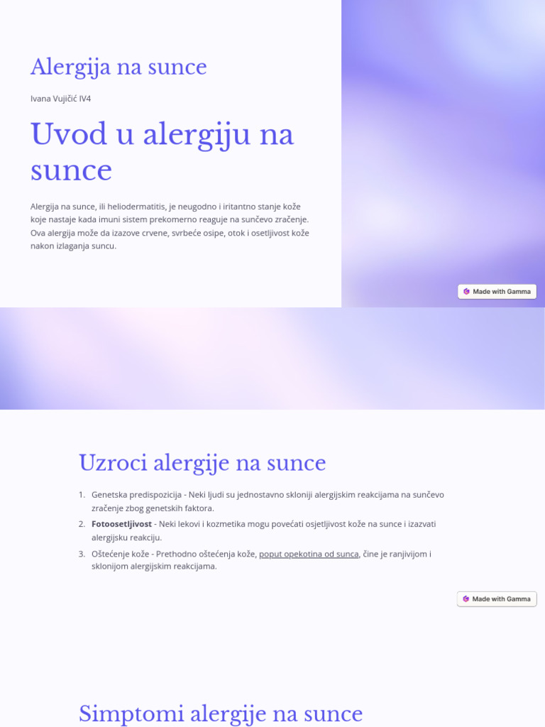 Alergija Na Sunce | PDF