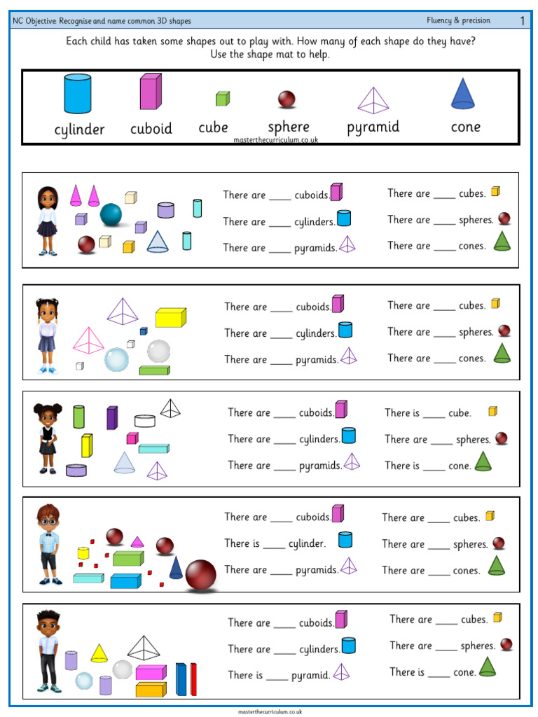 MATH - (1) 2D & 3D Shapes | PDF
