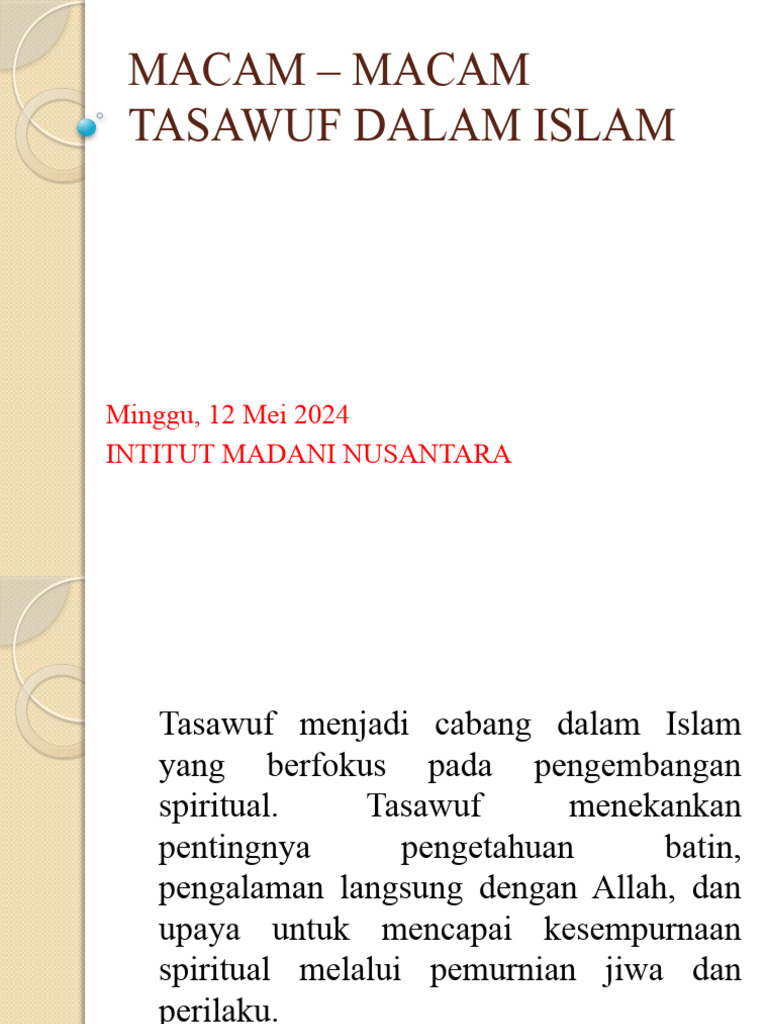 Macam - Macam Tasawuf Dalam Islam | PDF